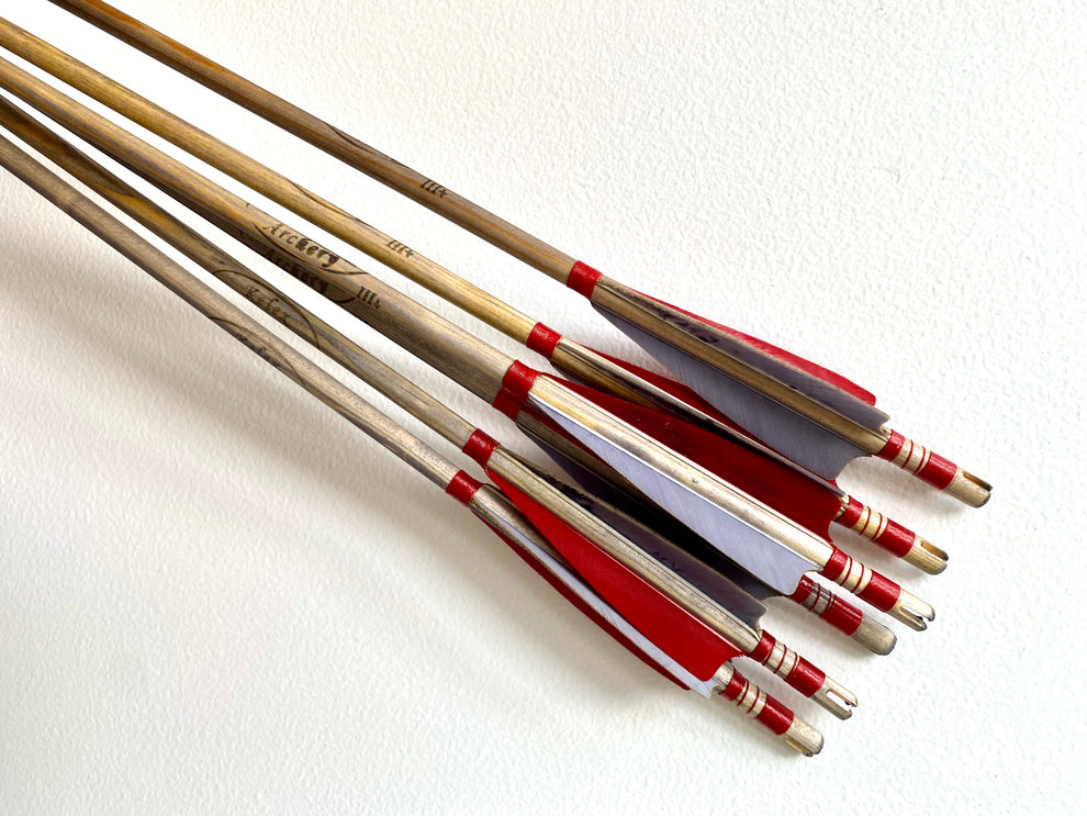 Traditional Wooden Arrows - Self Nock (half dozen) – Kelemen's Archery